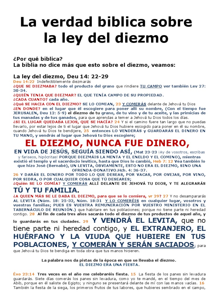 La Verdad Biblica Sobre EL DIEZMO | PDF | Sacerdote | Abrahán