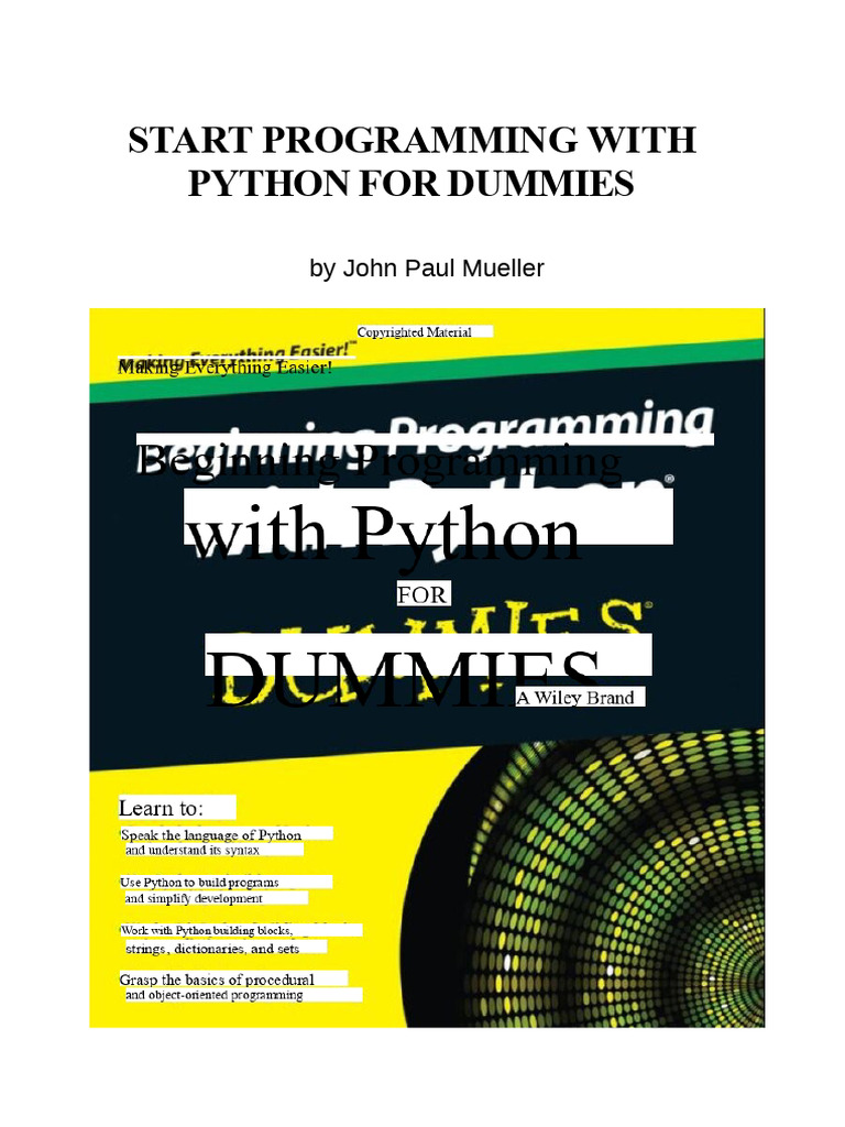 Start Programming With Python For Dummies - A. Willey Brant - 2014 - Anna's Archive | PDF ...