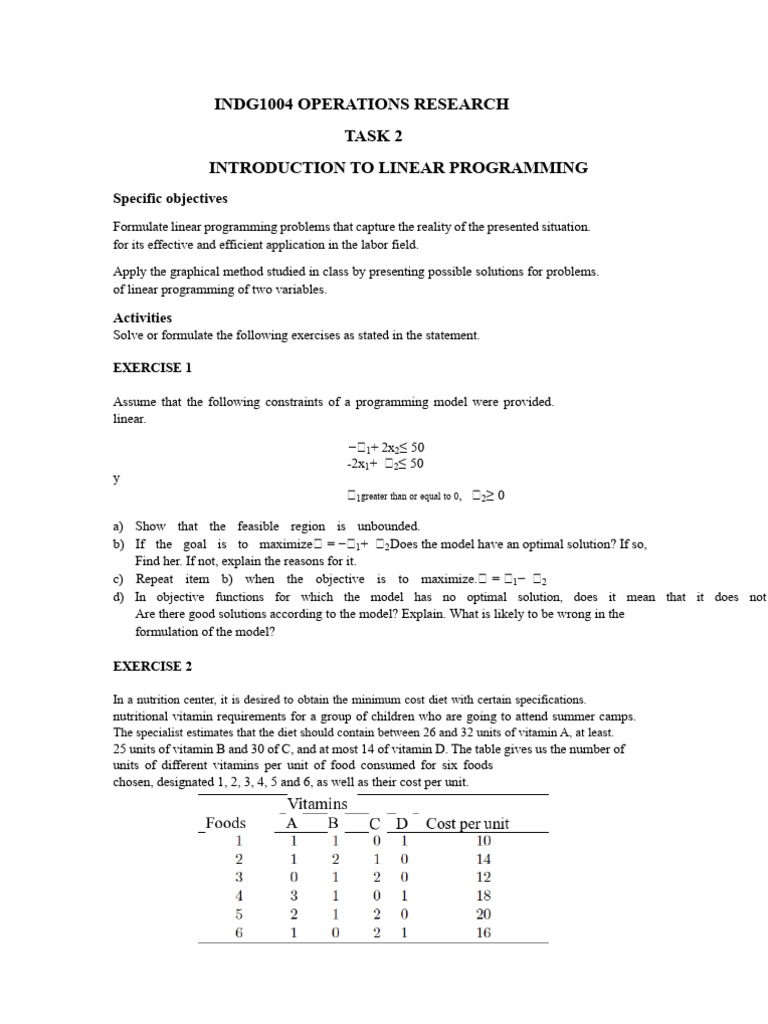 INDG1004 Assignment 2 | PDF | Linear Programming