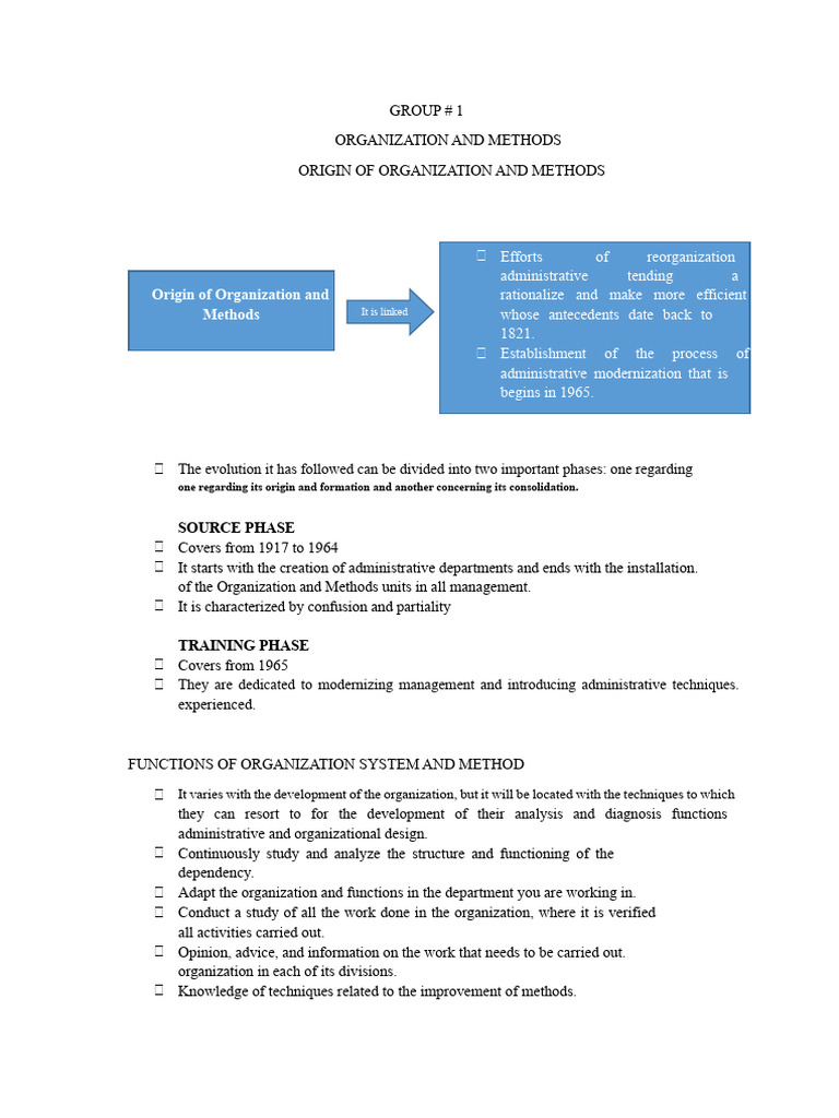 Summary Organization and Methods | PDF