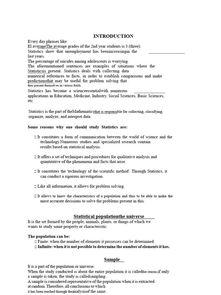 STATISTICS | PDF | Sampling (Statistics) | Level Of Measurement