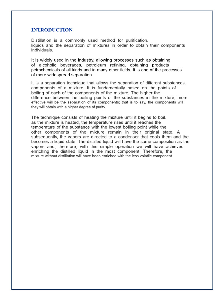Distillation Report | PDF | Distillation | Continuum Mechanics