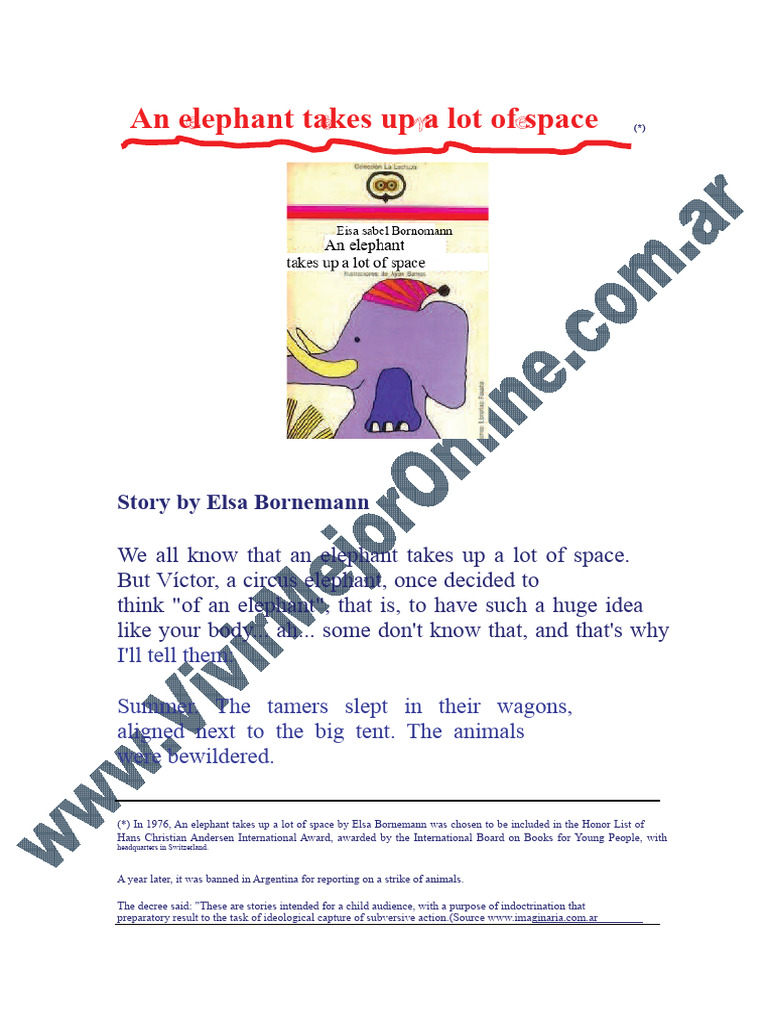 An Elephant Takes Up A Lot of Space | PDF | Circus