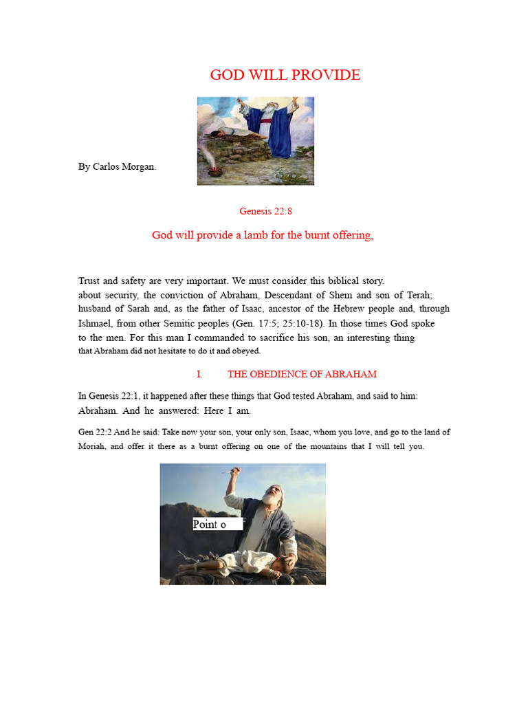 God Will Provide | PDF | Abraham | Isaac