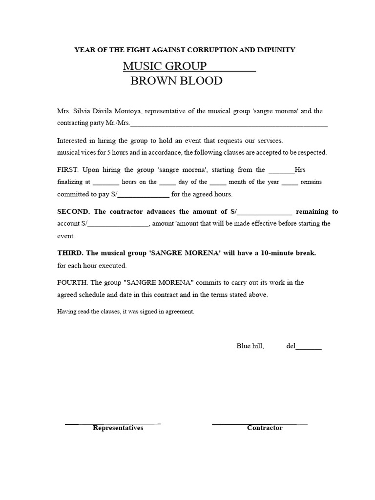 Music Contract Template | PDF