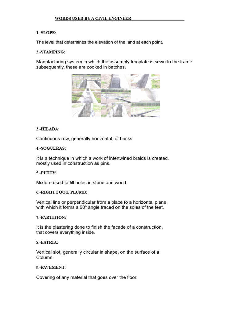 Essential Civil Engineering Terms Explained | PDF | Concrete | Brick
