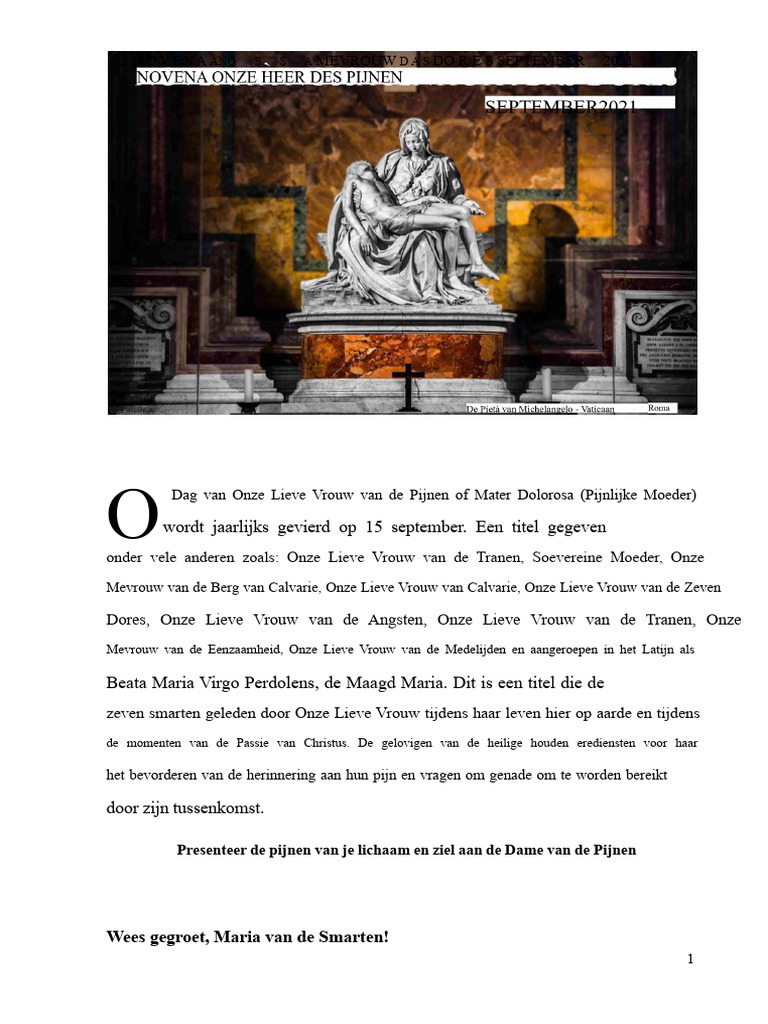 Novene Onze Lieve Vrouw Van Smarten | PDF