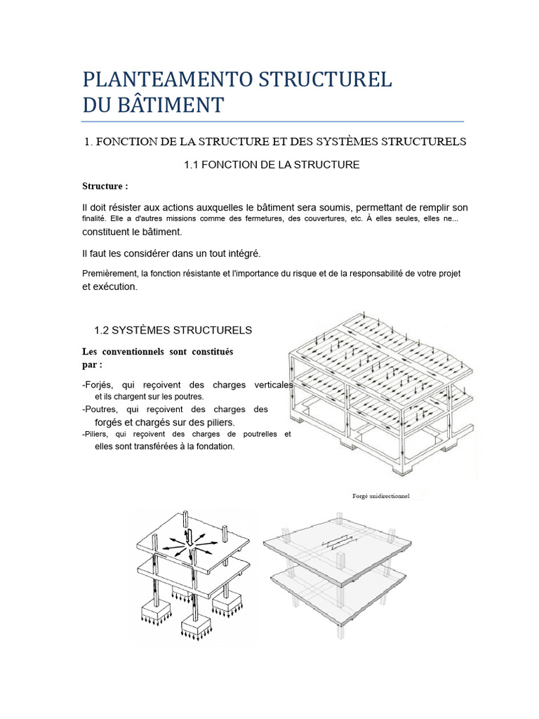 Fonction et systèmes des structures de bâtiment | PDF | Poutre ...