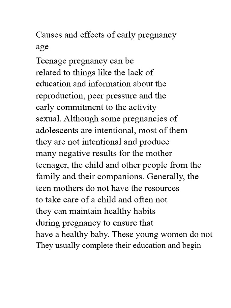 Causes and Effects of Teenage Pregnancy | PDF | Adolescence | Teenage ...