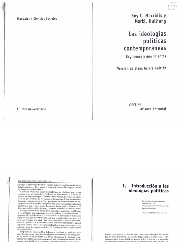 LEITURA 1995 As Ideologias Políticas Contemporâneas (Roy Macridis) CAP ...