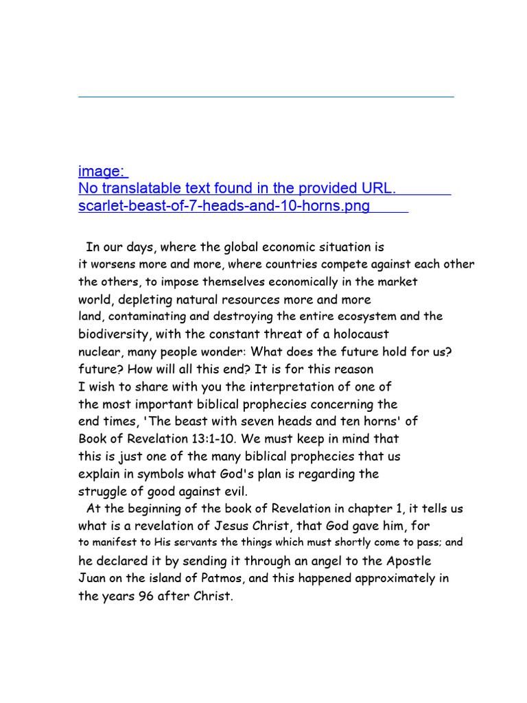 The Seven-Headed Beast Explained | PDF | The Beast (Revelation ...