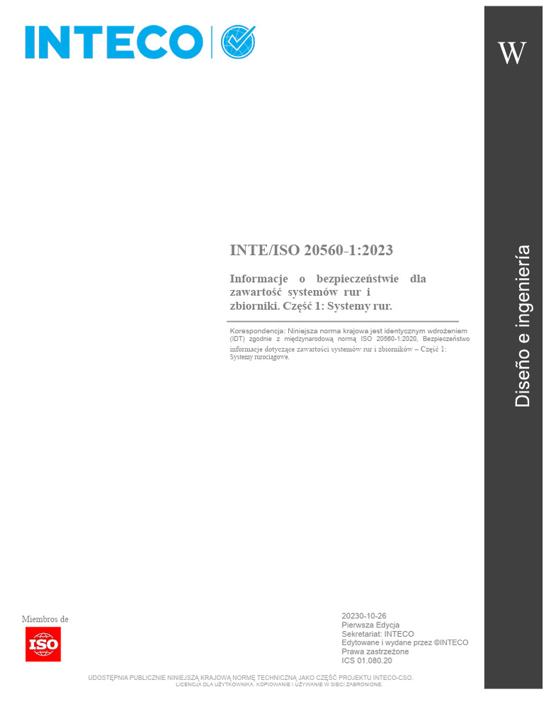 Inte Iso 20560-1 2023 | PDF