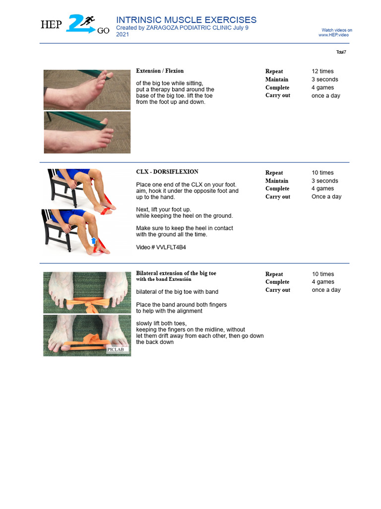 Intrinsic Foot Muscle Exercises | PDF | Foot | Anatomical Terms Of Motion