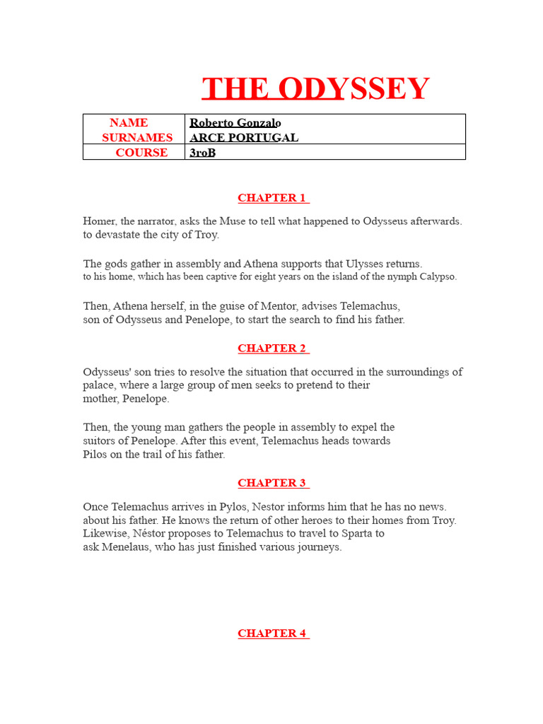 The Odyssey | PDF | Odysseus | Penelope
