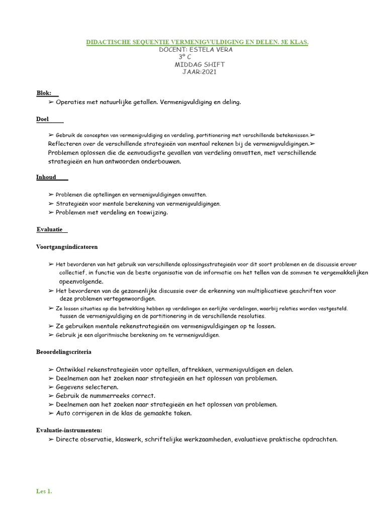 Vermenigvuldiging en Deling 3 de Graad | PDF