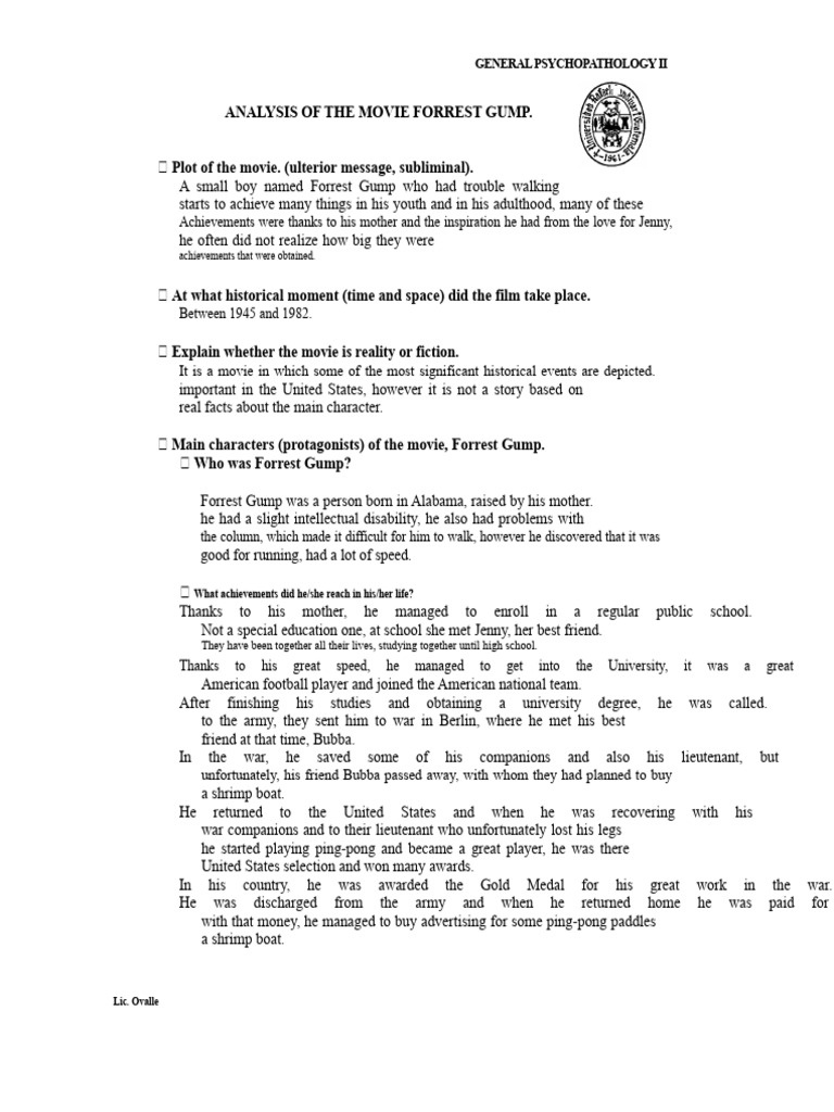 Analysis of The Movie Forest Gump | PDF | Intelligence | Psychological ...