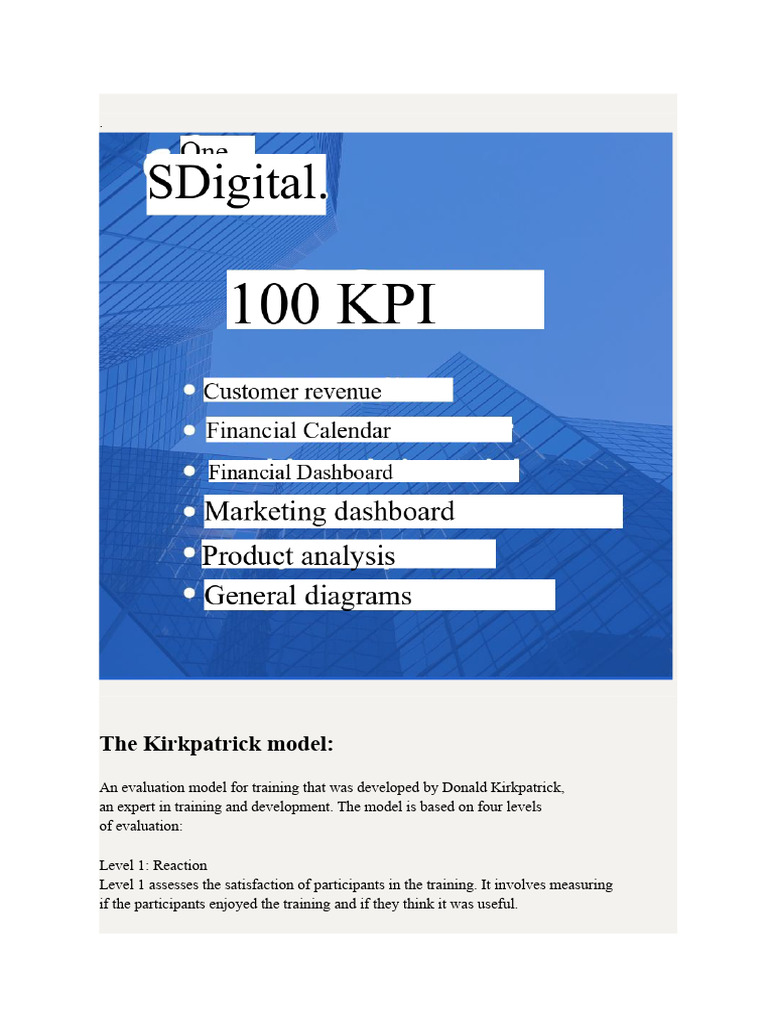 The Kirkpatrick Model | PDF