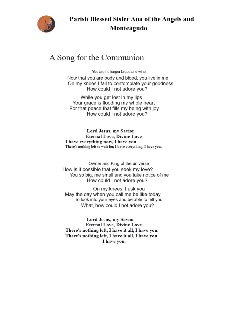 A Song For The Communion | PDF