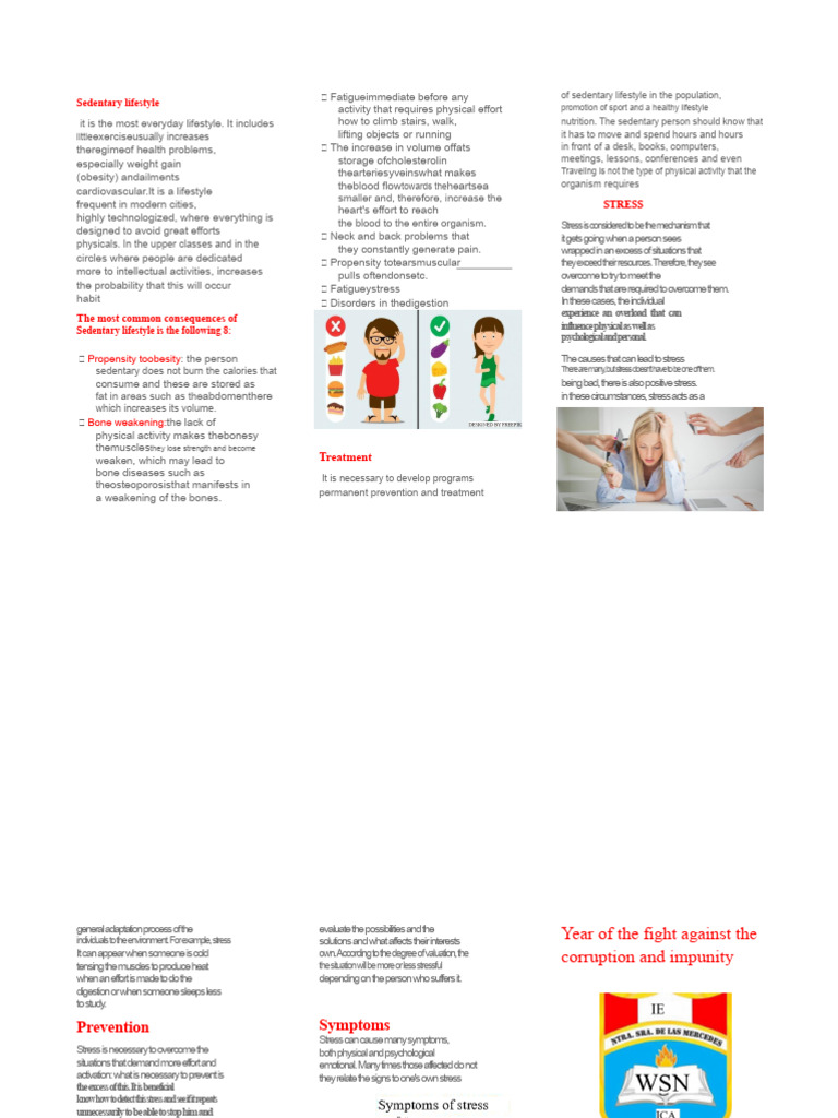 TRIPTYCH of Sedentarism | PDF | Sedentary Lifestyle | Stress (Biology)