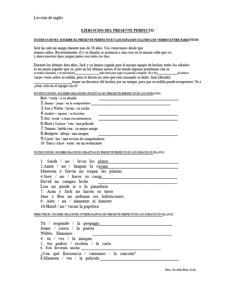 Pretérito Perfecto o Pasado Simple | PDF