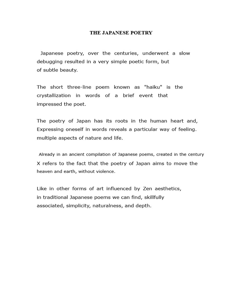 Japanese Poems | PDF | Poetry | Japanese Poetry