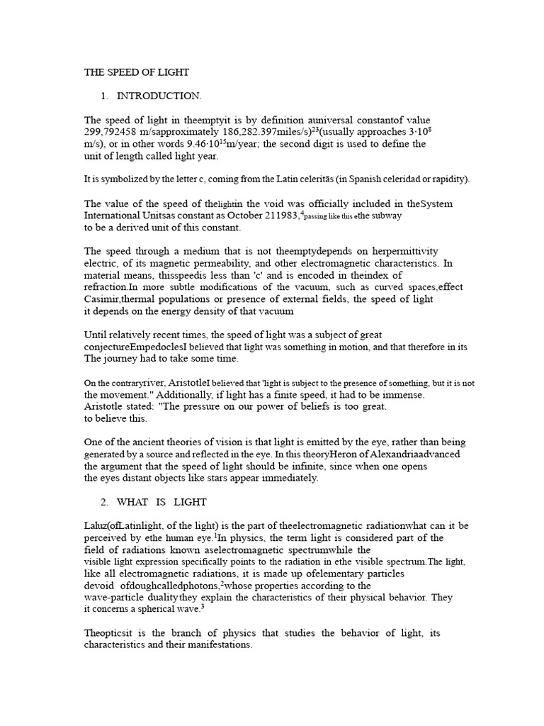 Understanding the Speed of Light | PDF | Speed Of Light | Light