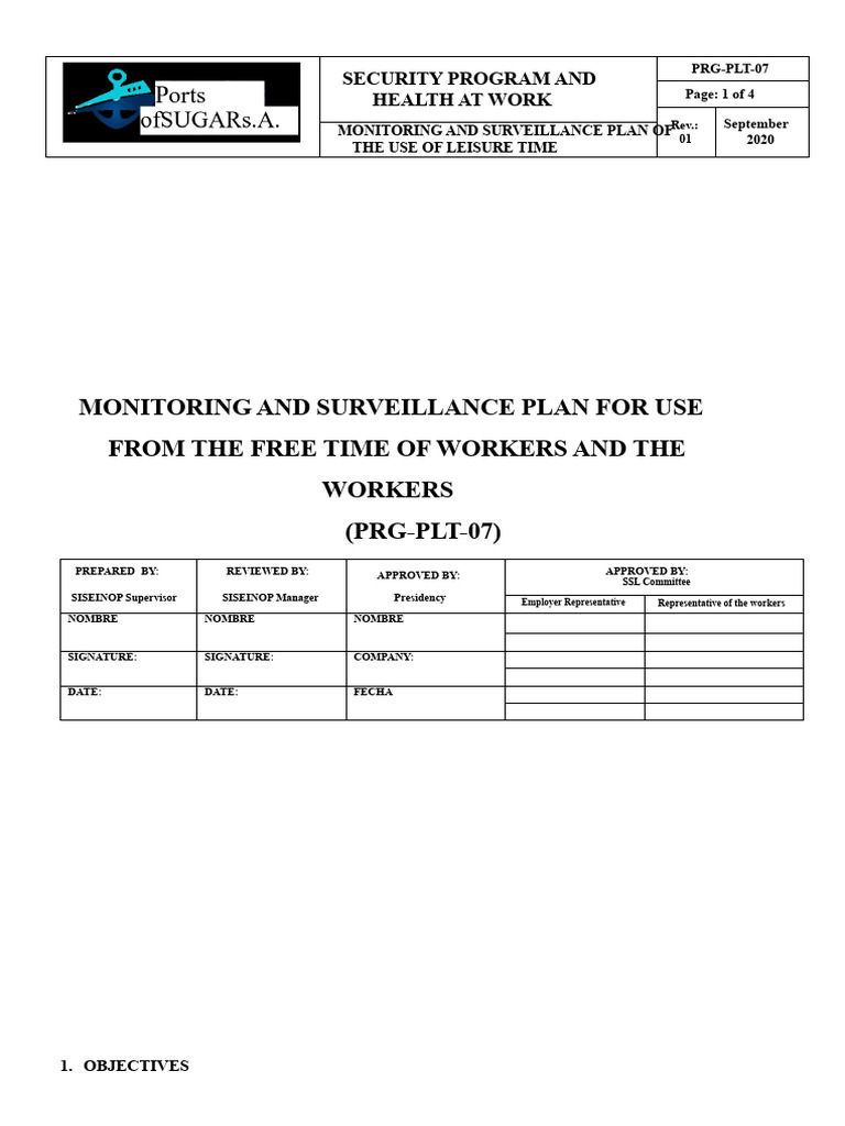Leisure Time Monitoring Plan for Workers | PDF | Working Time ...