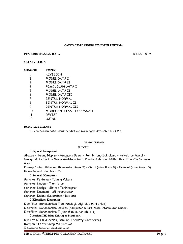 1ST Term .SSS2 Proses Data | PDF
