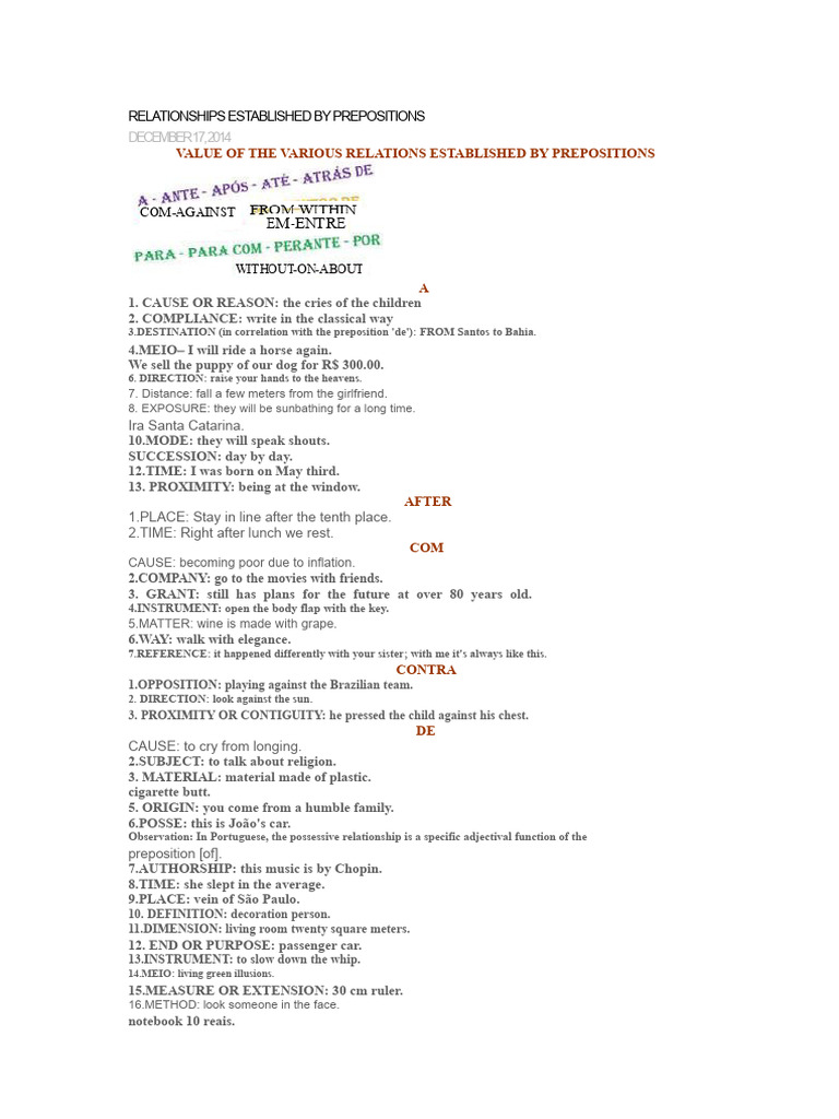 Preposition Exercises | PDF | Verb | Cakes