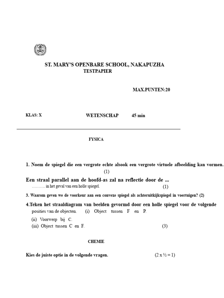 Toetspapier | PDF