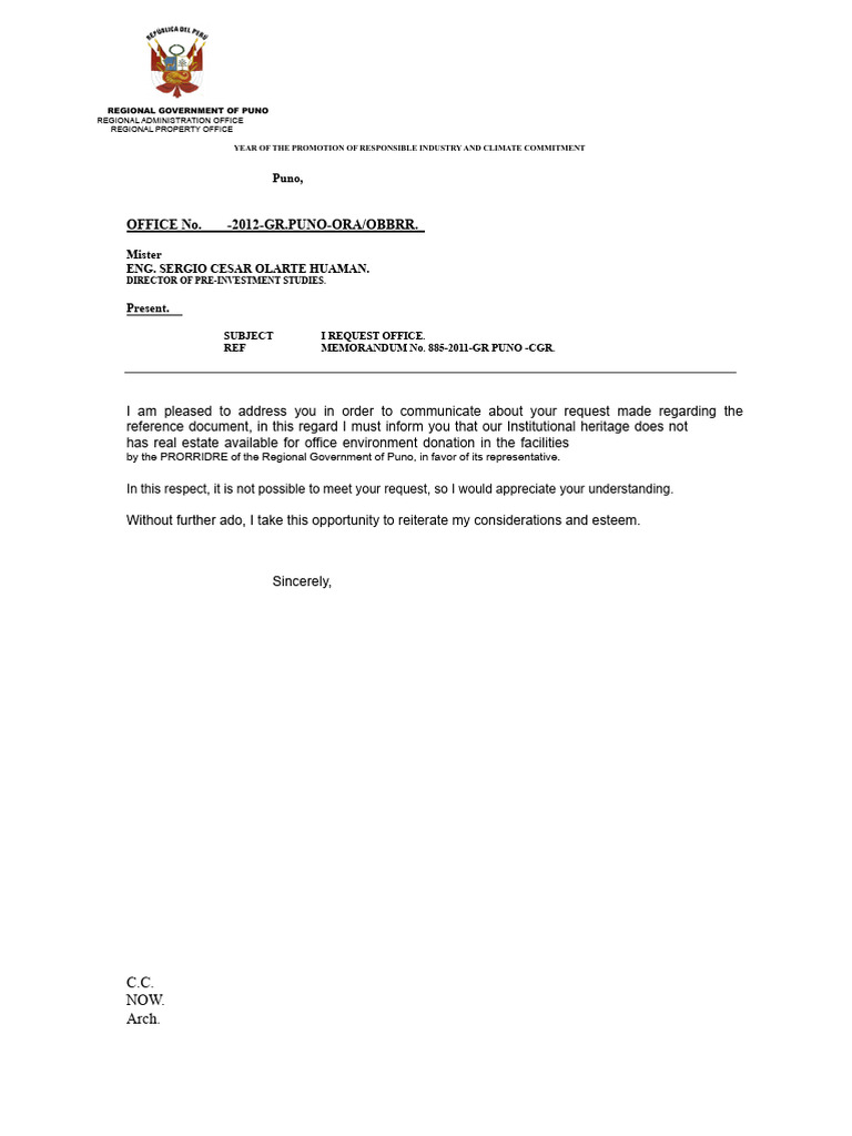 Model Official Letter | PDF
