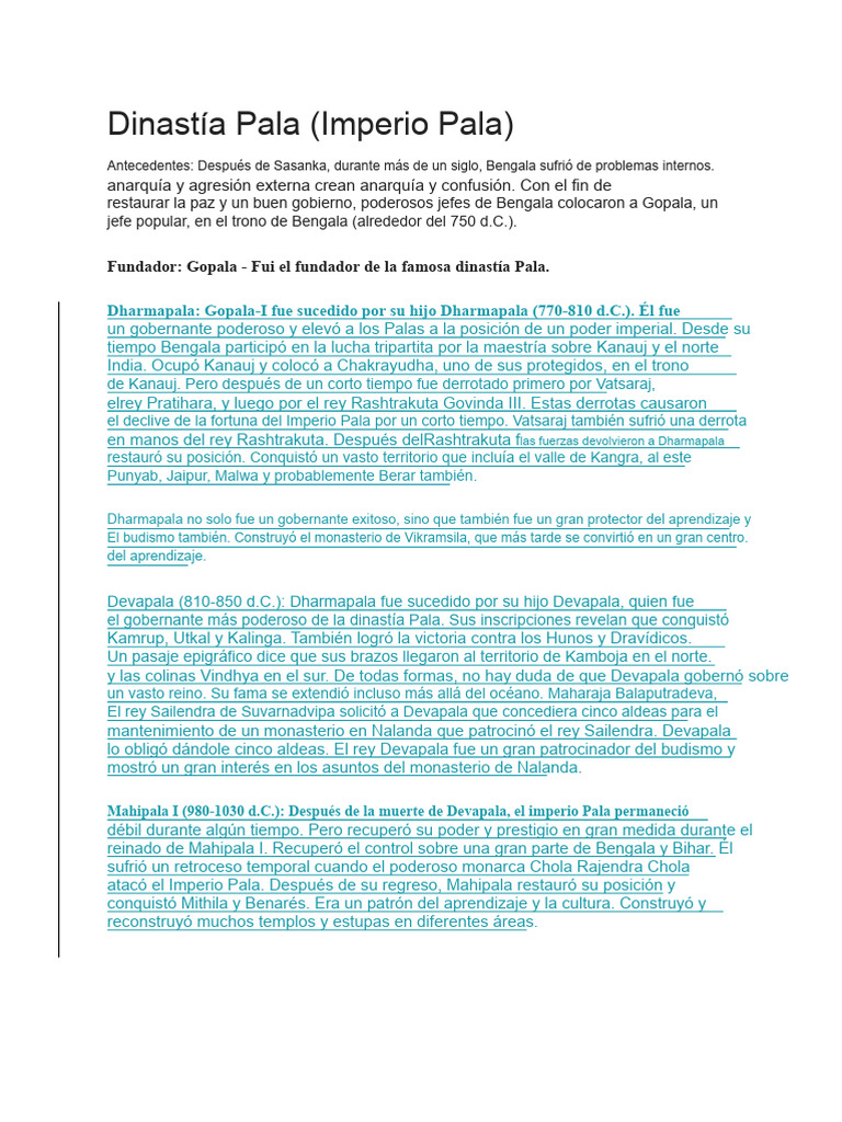 Dinastía Pala | PDF