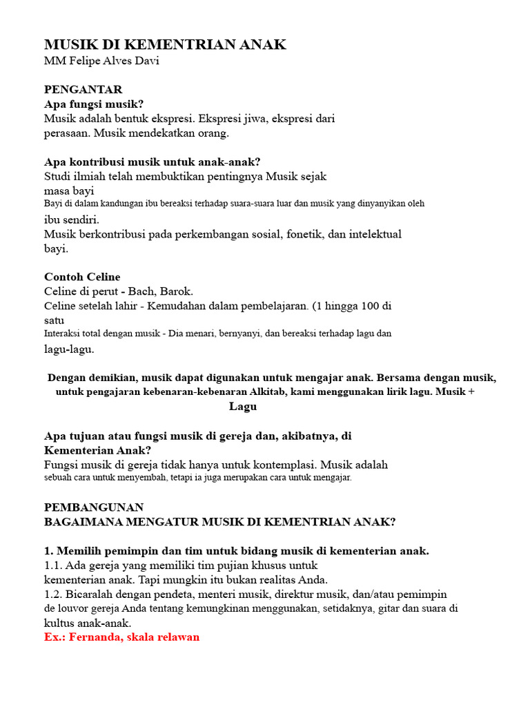 Musik Di Kementerian Anak - Naskah | PDF