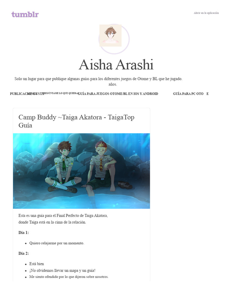 Guía de Juegos Otome y BL en Tumblr | PDF