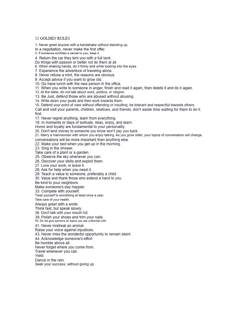 52 Essential Rules for Life and Business | PDF | Inventory | Supply Chain