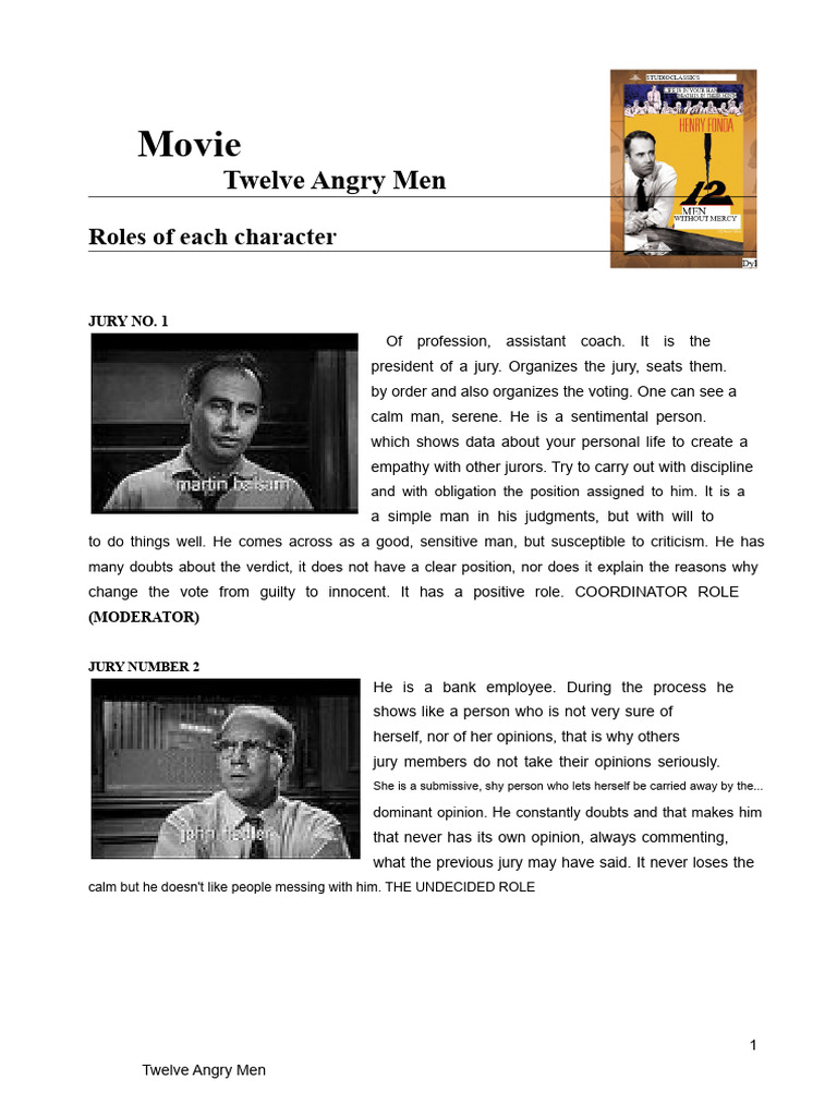 Twelve Angry Men | PDF | Psychology