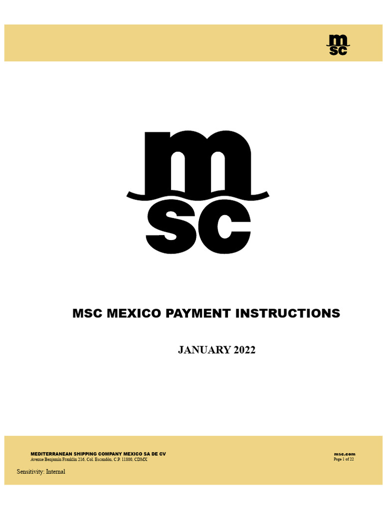 MSC Mexico Payment Instructions Guide | PDF | Invoice | Receipt