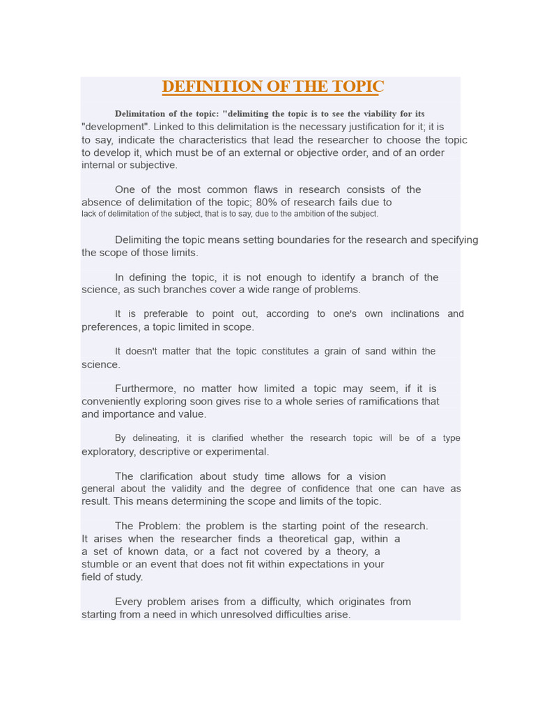 Delimiting Research Topics Effectively | PDF | Theory | Scientific Method