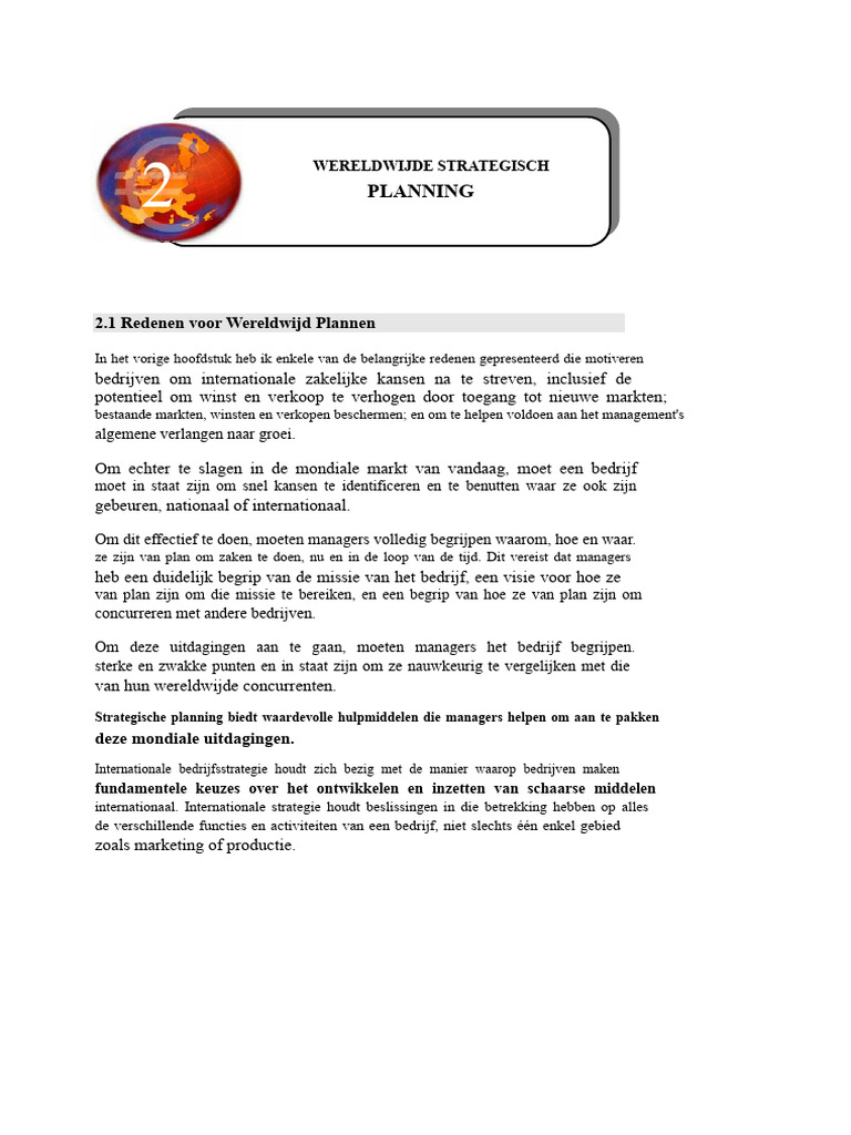 Globale Strategische Planning | PDF