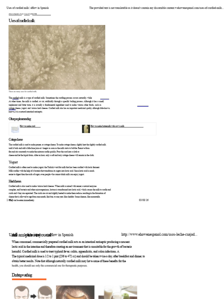 Uses of Curdled Milk | PDF | Cheese | Milk