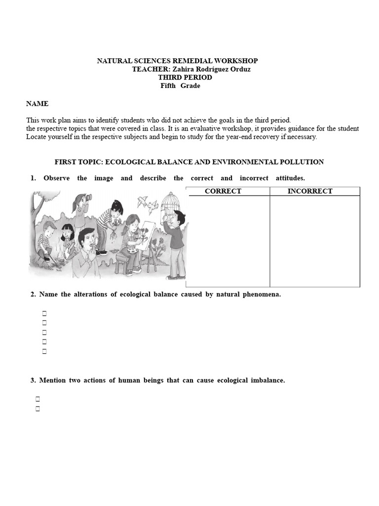 Natural Sciences Remedial Workshop III Period | PDF | Air Pollution | Earth