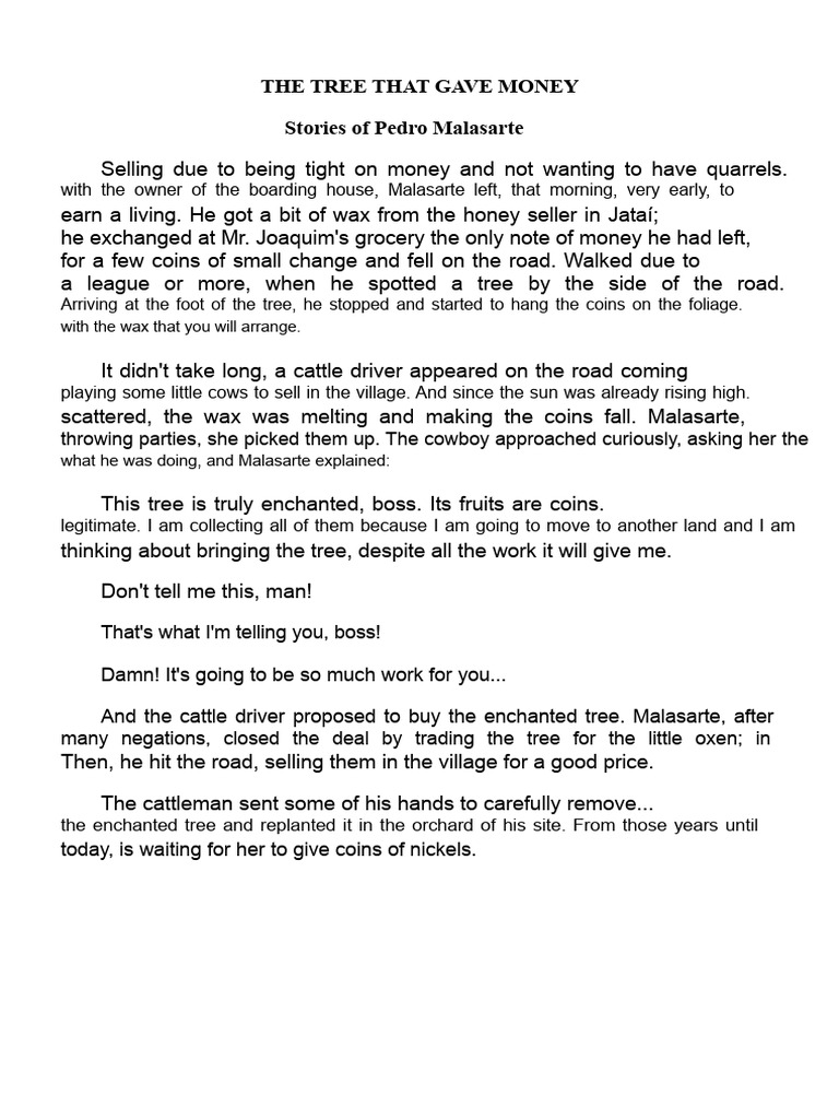 The Tree That Gave Money | PDF