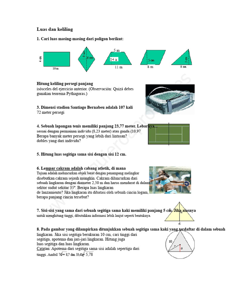 Luas dan Keliling Poligon dalam Matematika | PDF