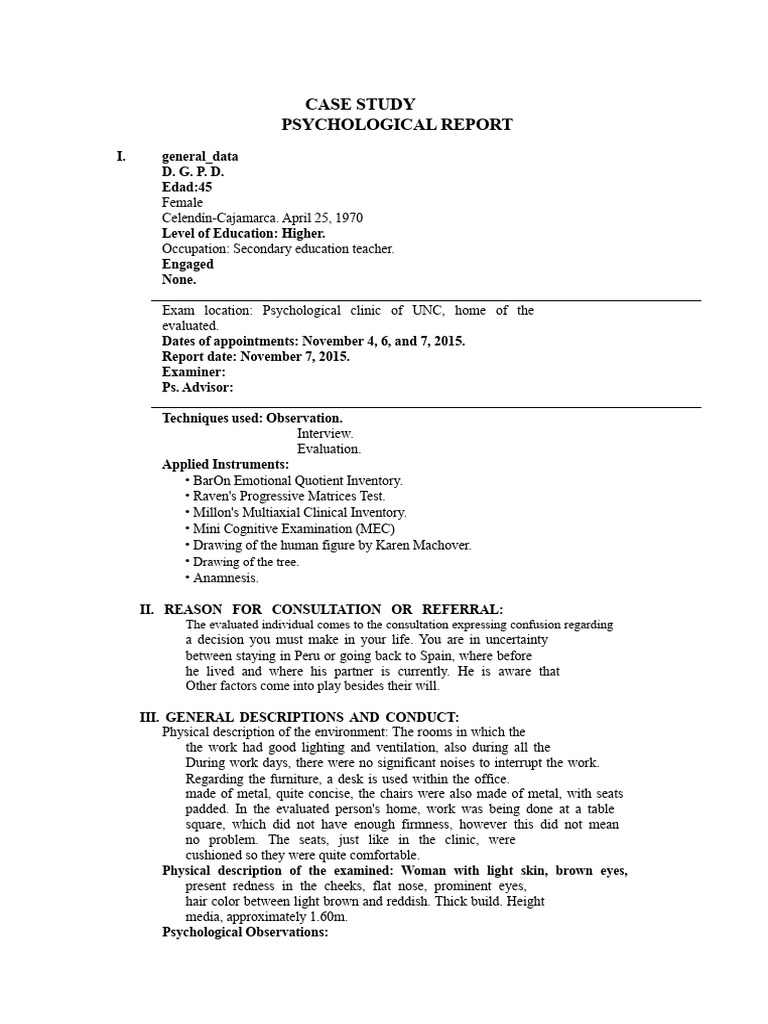 Psychological Case Study: Decision-Making Dilemma | PDF | Intelligence | Memory