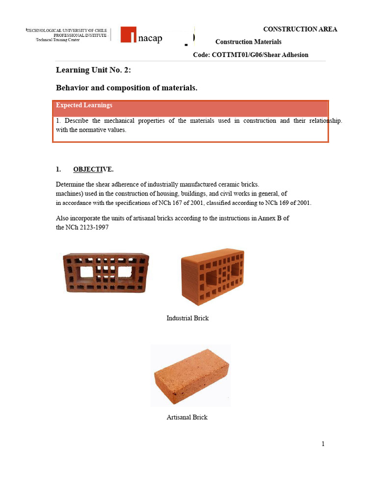 G06 Shear Adhesion PDF | PDF | Brick | Adhesion
