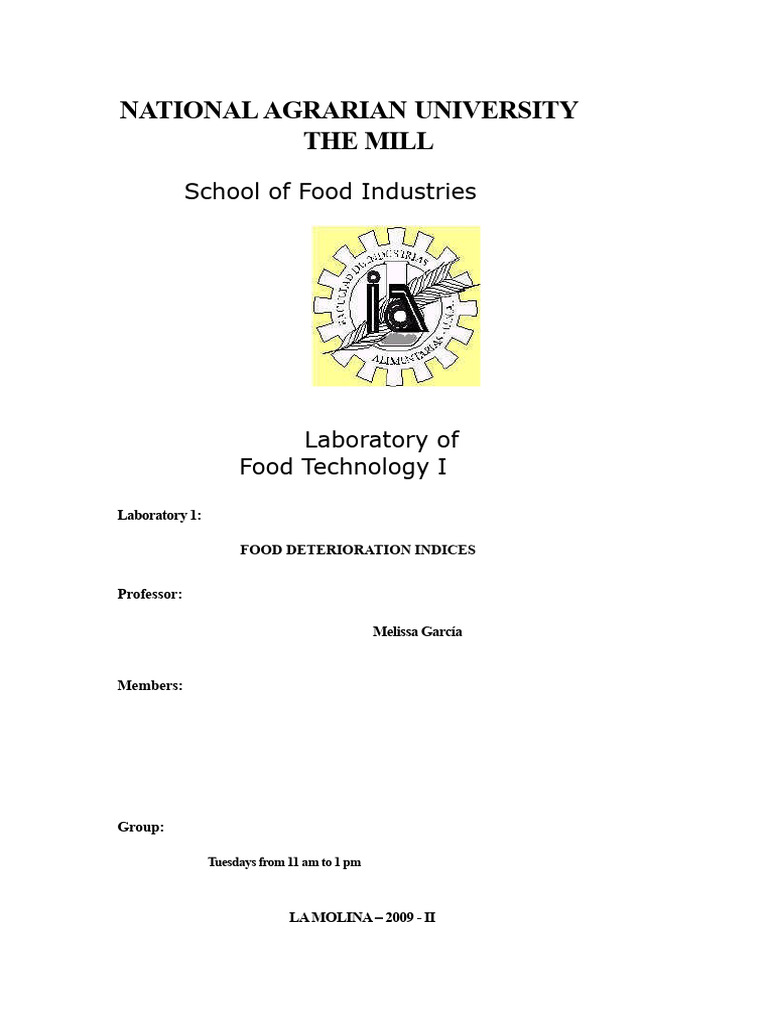 Food Technology I First Report | PDF | Food Preservation | Vegetables