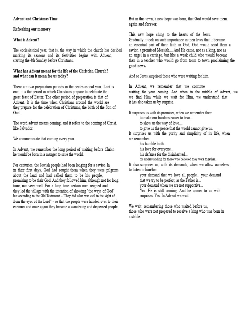 Understanding Advent and Christmas | PDF | Advent | Liturgical Year