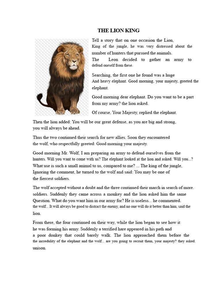 Reading - THE LION KING | PDF | Lion
