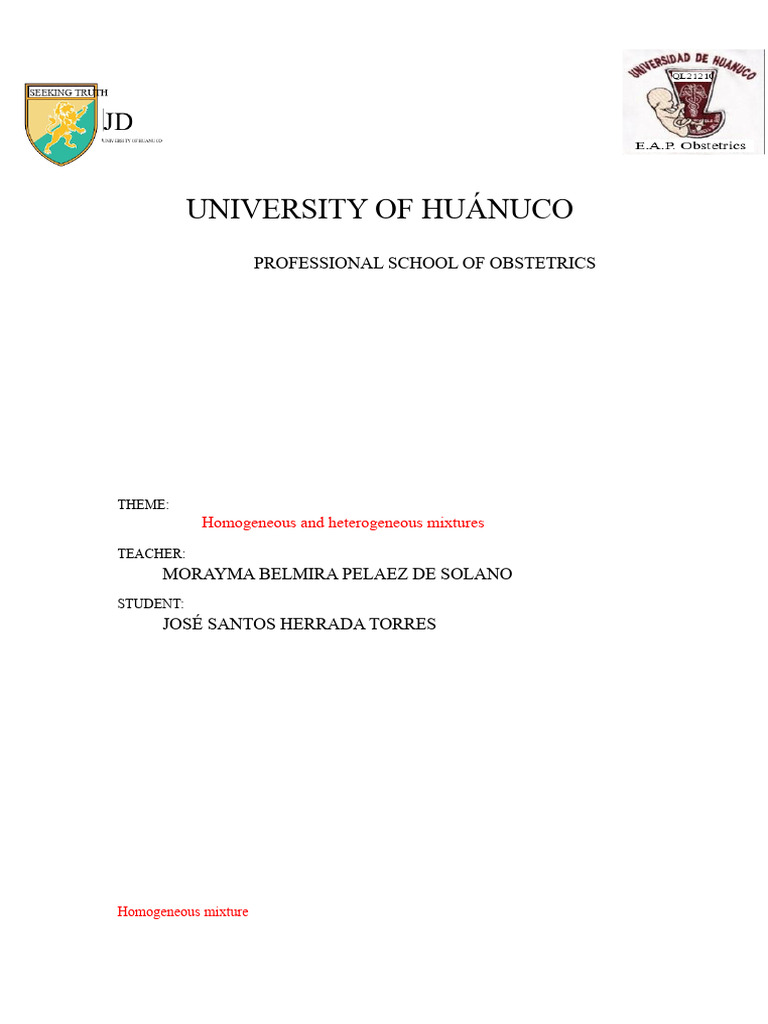 Homogeneous and Heterogeneous Mixtures MY EXPERIMENT | PDF | Mixture ...