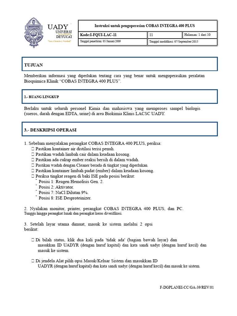 Cobas Integra 400 Plus | PDF